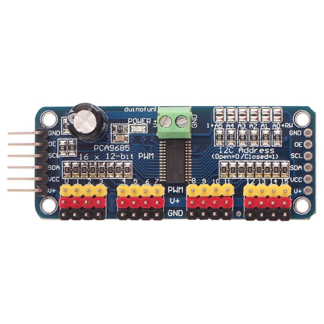 16 Kanálový I2C PWM Servo Motor Řadič Arduino Modul PCA9685PW PCA9685 ...